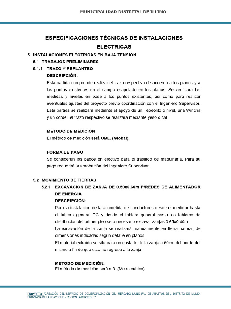 Especificaciones - Tecnicas - Mercado - Illimo Ok | PDF | Aislador (Electricidad) | Tubería ...