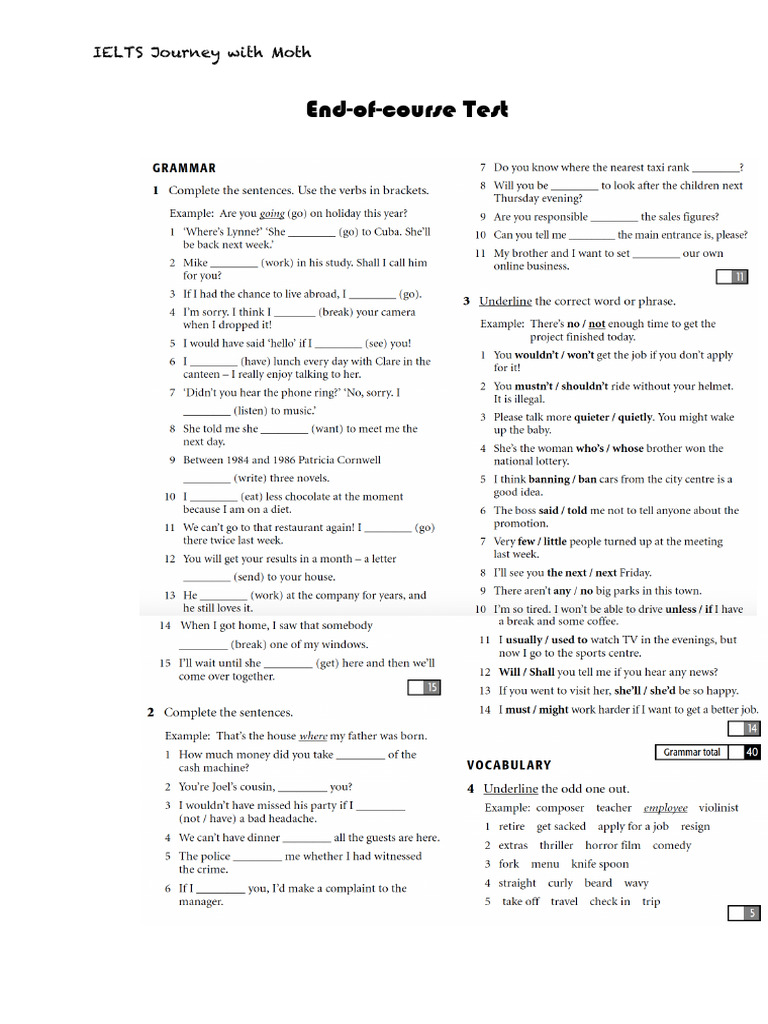 Final Test | PDF | Language Arts & Discipline