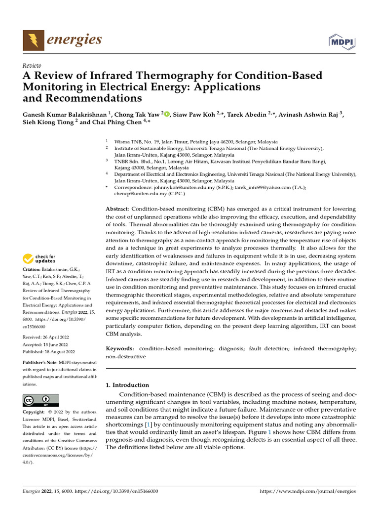 A Review of Infrared Thermography For Co | PDF | Thermography | Infrared