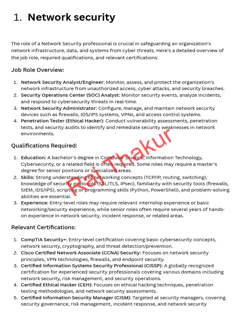 Network Security Career Guide | PDF | Security | Computer Security