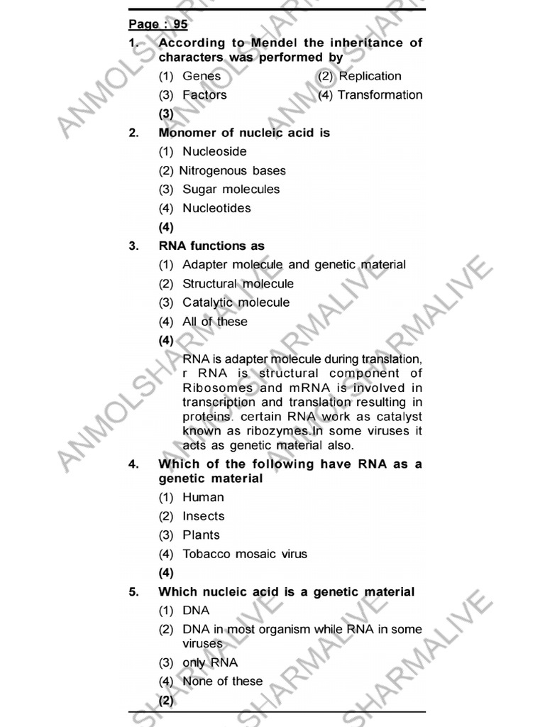 Molecular Basis of Inheritance - NCERT Line Based | PDF Molecular Basis of Inheritance - NCERT Line Based | PDF