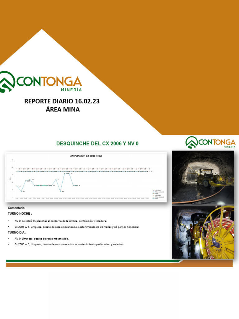 Reporte de Mina Diario 16.02.23 | PDF