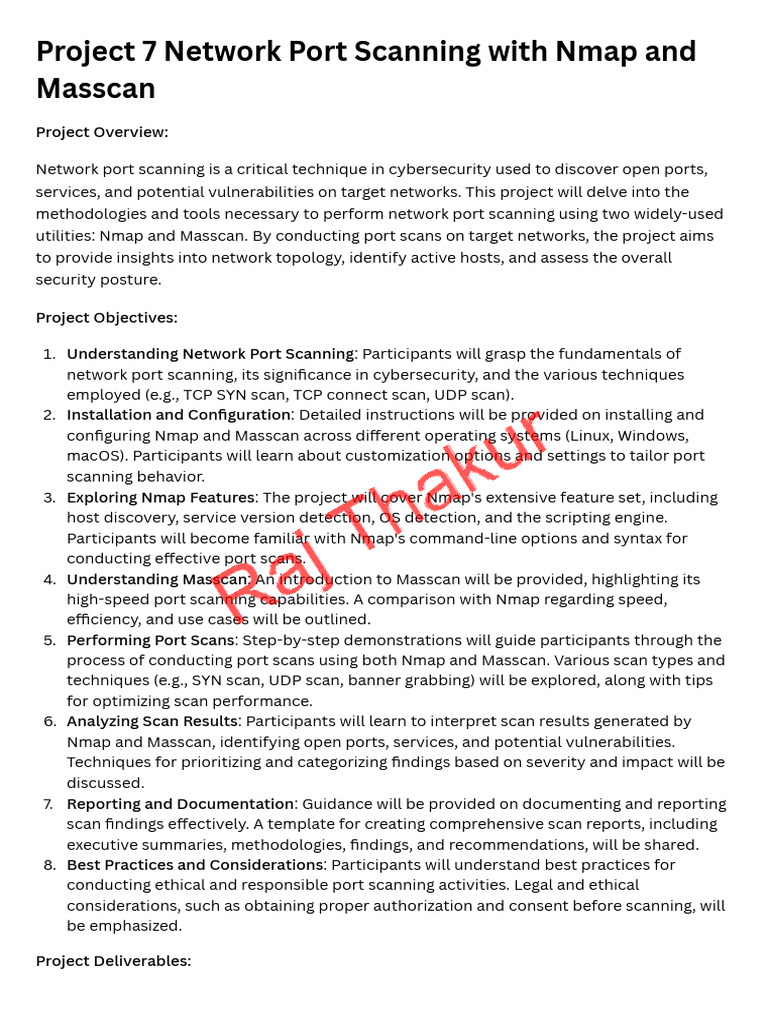 Project 7 Network Port Scanning | PDF | Port (Computer Networking ...