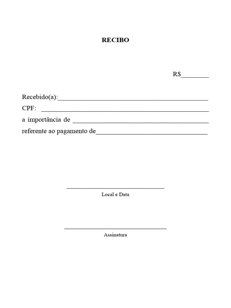 Modelo de Recibo Simples PDF | PDF | Carreira e Crescimento | Negócios