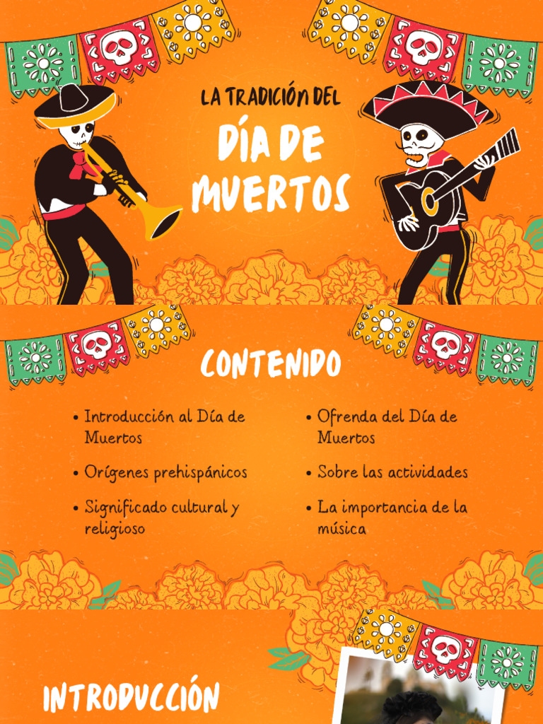 Presentación Día de Muertos Ilustrado Naranja | PDF