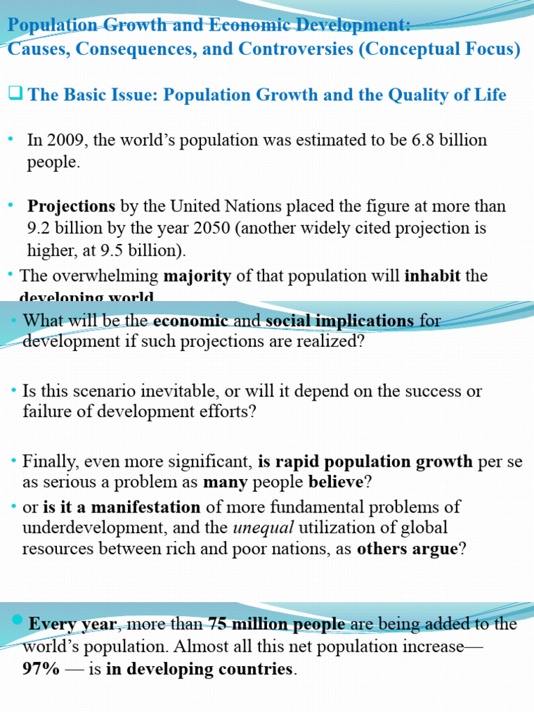 Devt Econ II PPT 1 1 Updated | PDF | Total Fertility Rate | Economic Growth