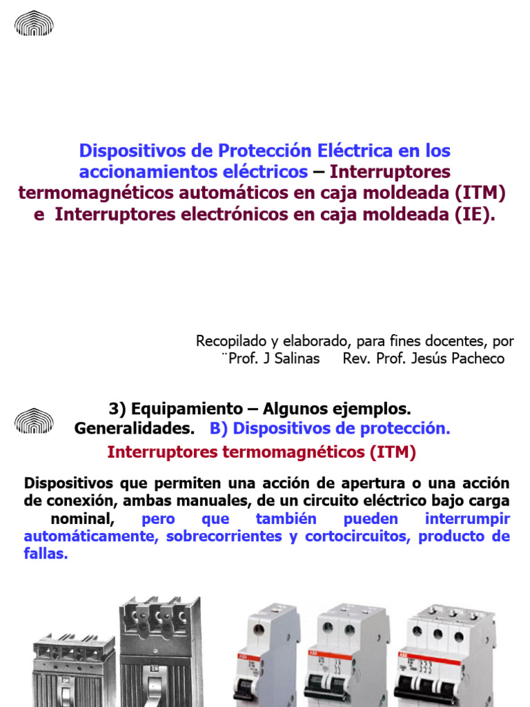 Interruptores Termomagnéticos: Protección Eléctrica | PDF | Cambiar ...