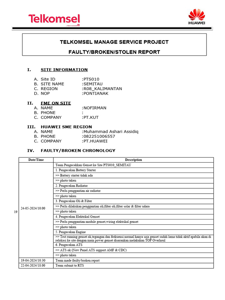 Draft Faulty_Broken Report PTS010_SEMITAU | Download Free PDF | Energy Technology | Electrical ...