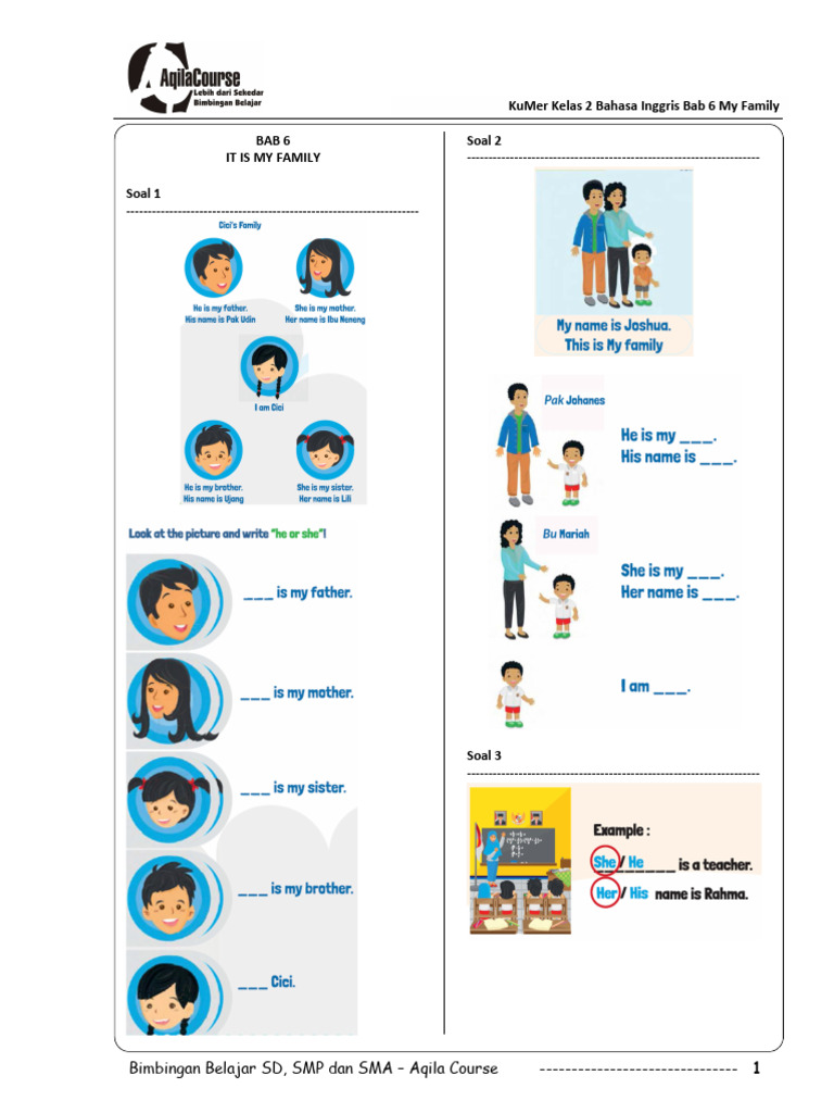 My Family: Grade 2 English Exercises | PDF | Interpersonal ...