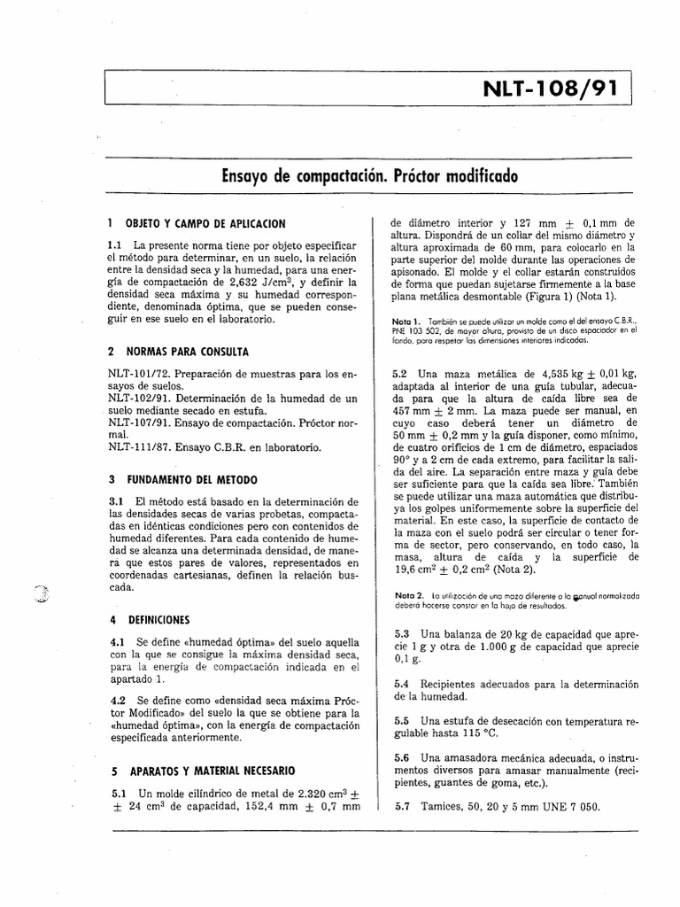 108 - 91b Ensayo de Compactacion Proctor Modificado | PDF
