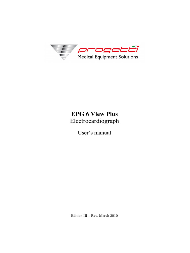 EPG 6 View Plus ECG User Manual | PDF | Electrocardiography ...