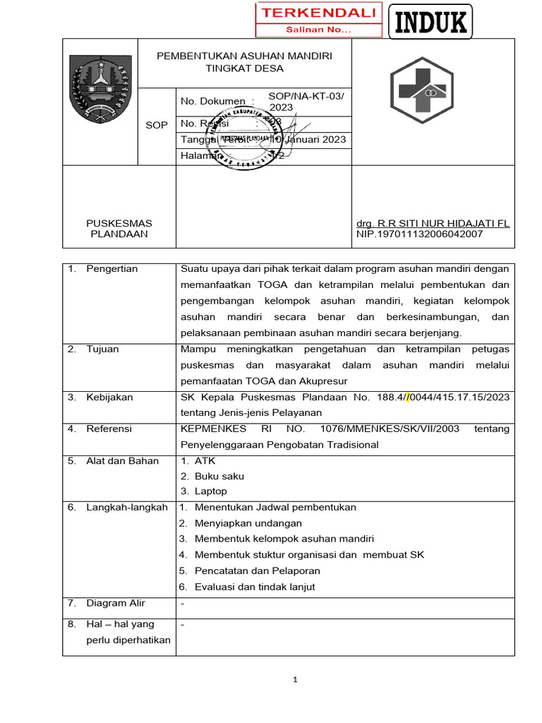 SOP PEMBENTUKAN ASMAN DESA Fix | PDF