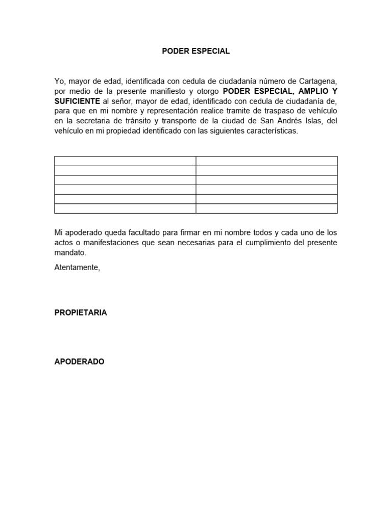 Poder Traspaso Moto | PDF | Derecho