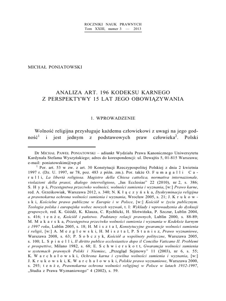 KUL Poniatowski | PDF