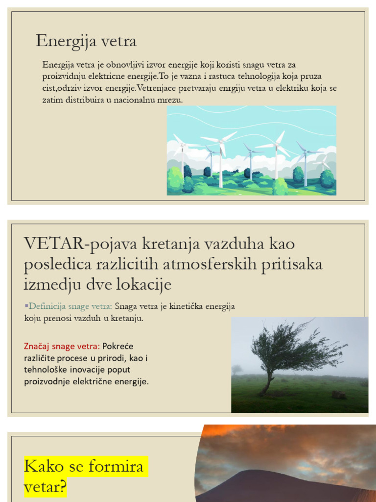 Energija Vetra Prezentacija 1 | PDF