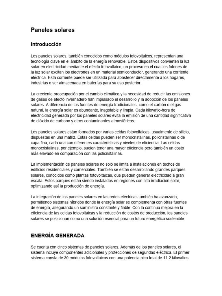 Paneles Solares | PDF | Energía solar | Panel solar