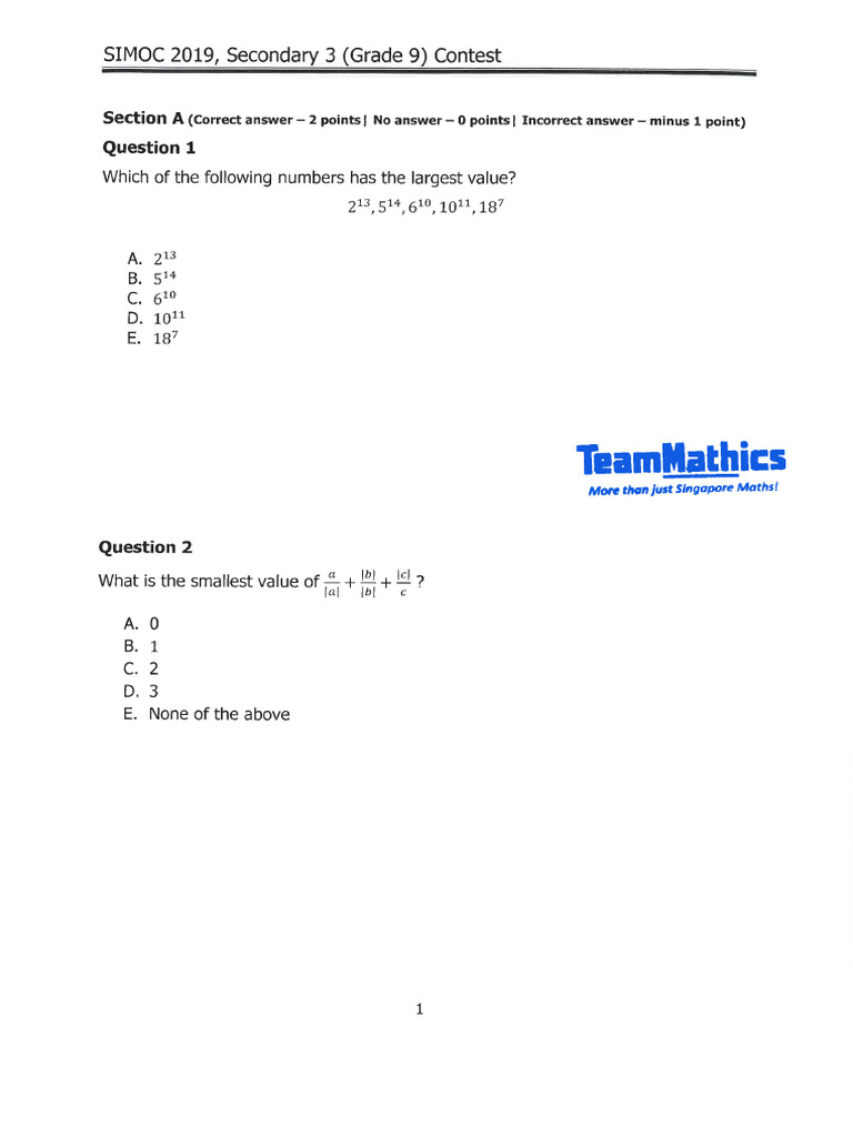 2019 Simoc Y9 | PDF