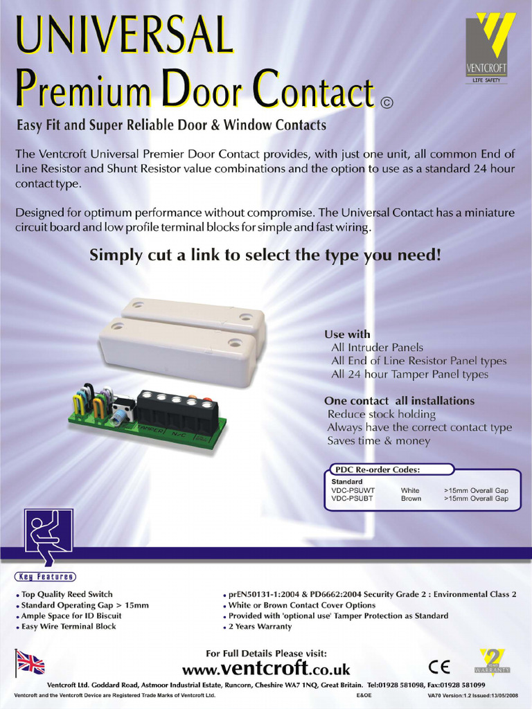 Ventcroft Security - VDC-PSUWT Datasheet | PDF