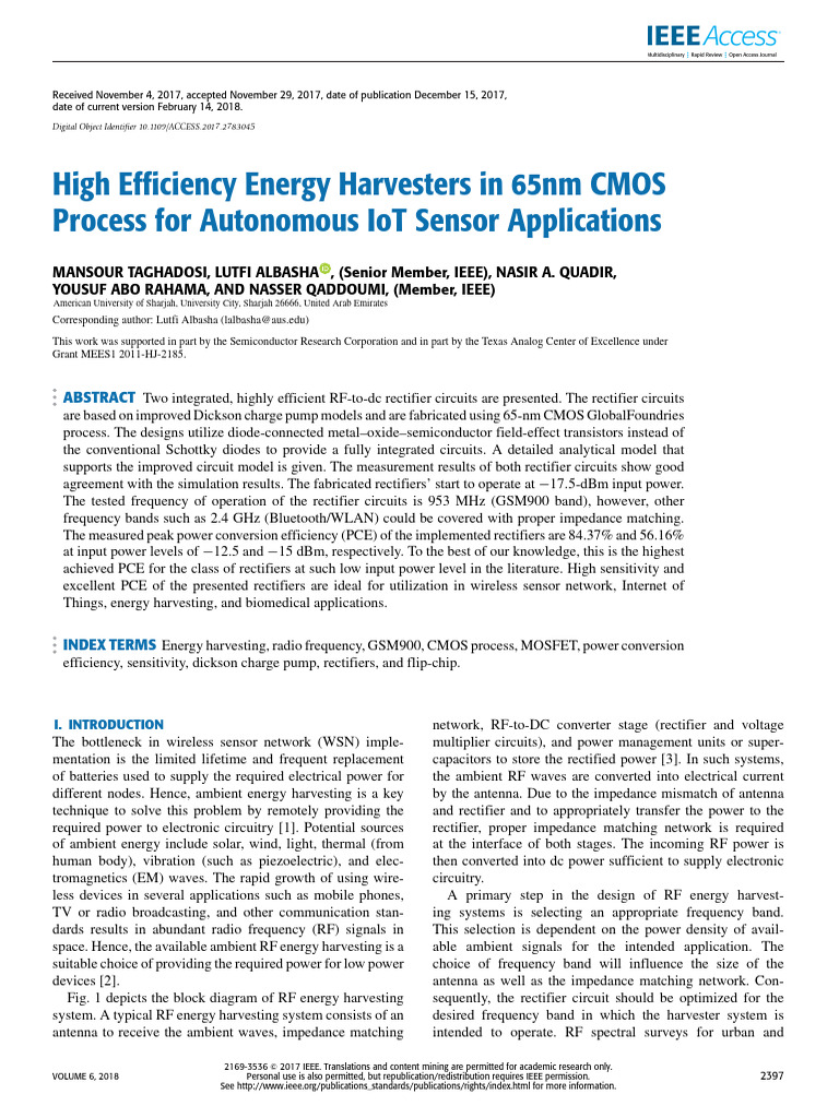 1712 Access High Efficiency Energy Harvesters In 65nm Cmos Process For Autonomous Iot Sensor