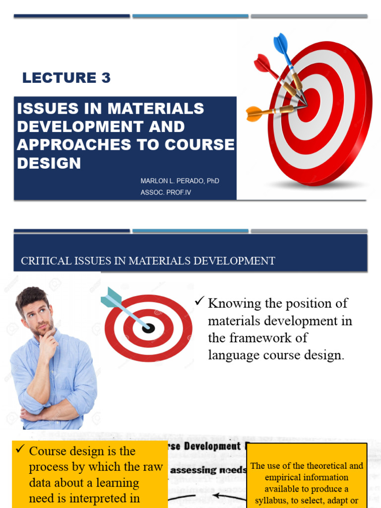 LECTURE 3 Issues in Materials Development | PDF | Learning | Methodology