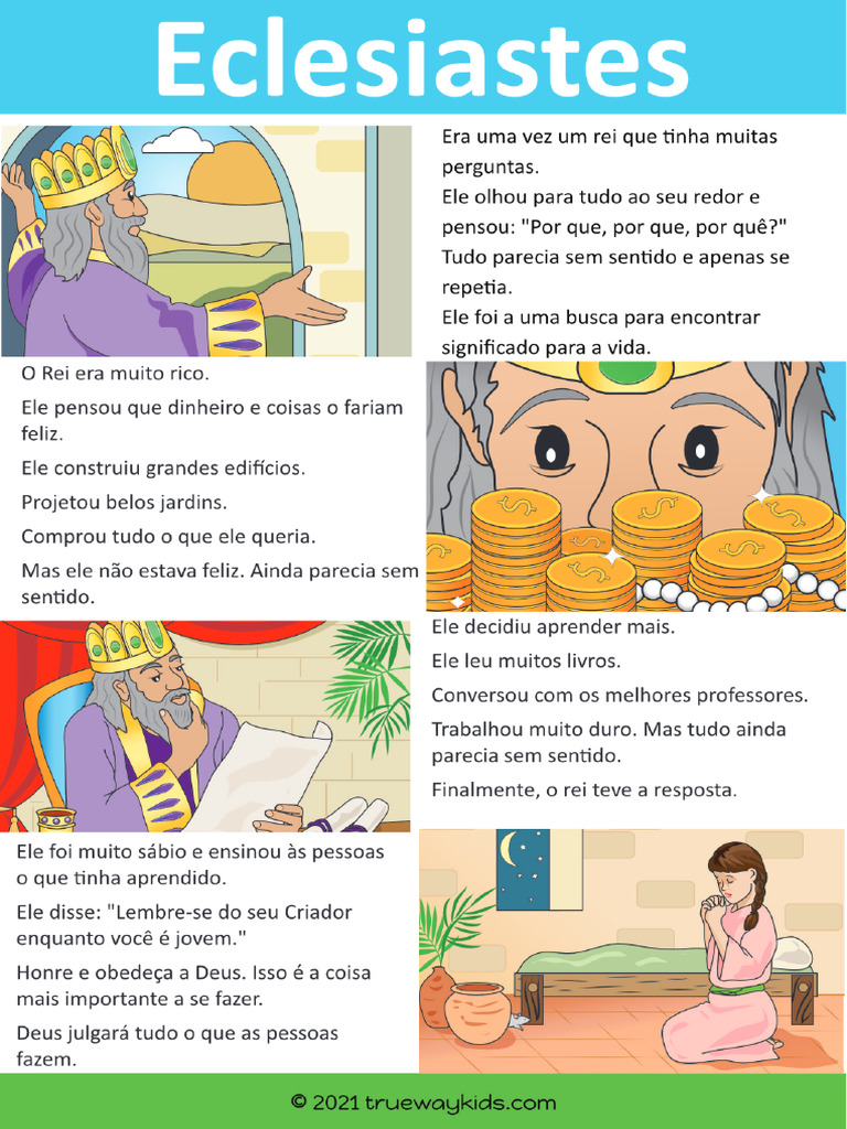 Atividade Eclesiastes para 03 de junho Mergulhando Kids | PDF