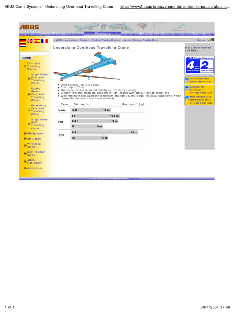 ABUS Crane Systems - Unders | PDF | Crane (Machine) | Manufactured Goods
