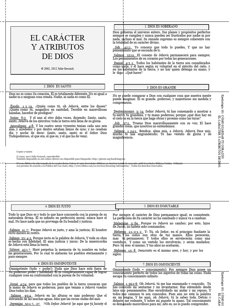 El Caracter y Atributos de Dios | PDF | Dios | Pecado