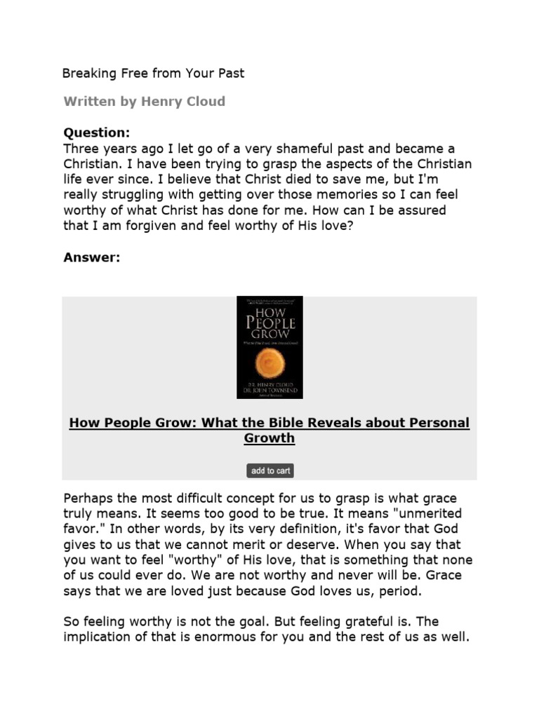 Breaking Free From Your Past | PDF | Jesus | Forgiveness