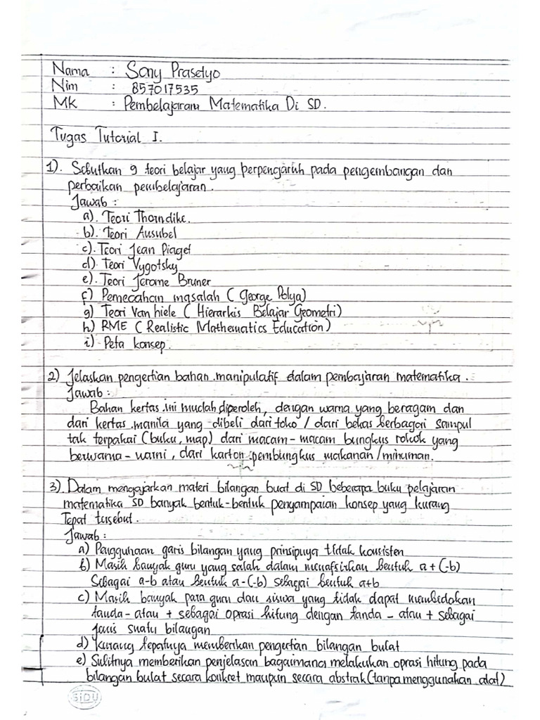 tugas tutorial 1 Mtk | PDF