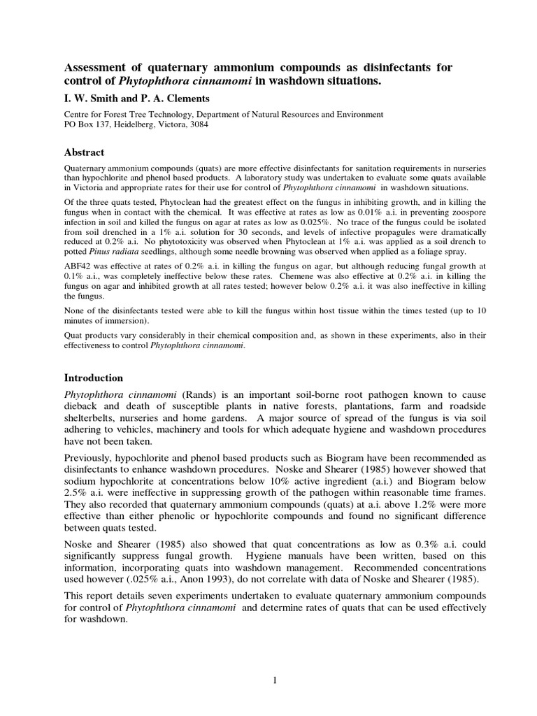 Phytoclean Phytophthera Report1 | PDF | Disinfectant | Fungus