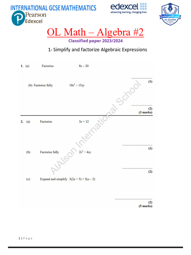 Algebra #2 Classified | PDF | Mathematics | Algebra