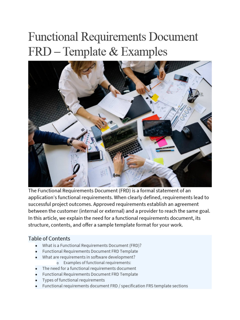 Functional Requirements Document FRD | Download Free PDF | Use Case ...