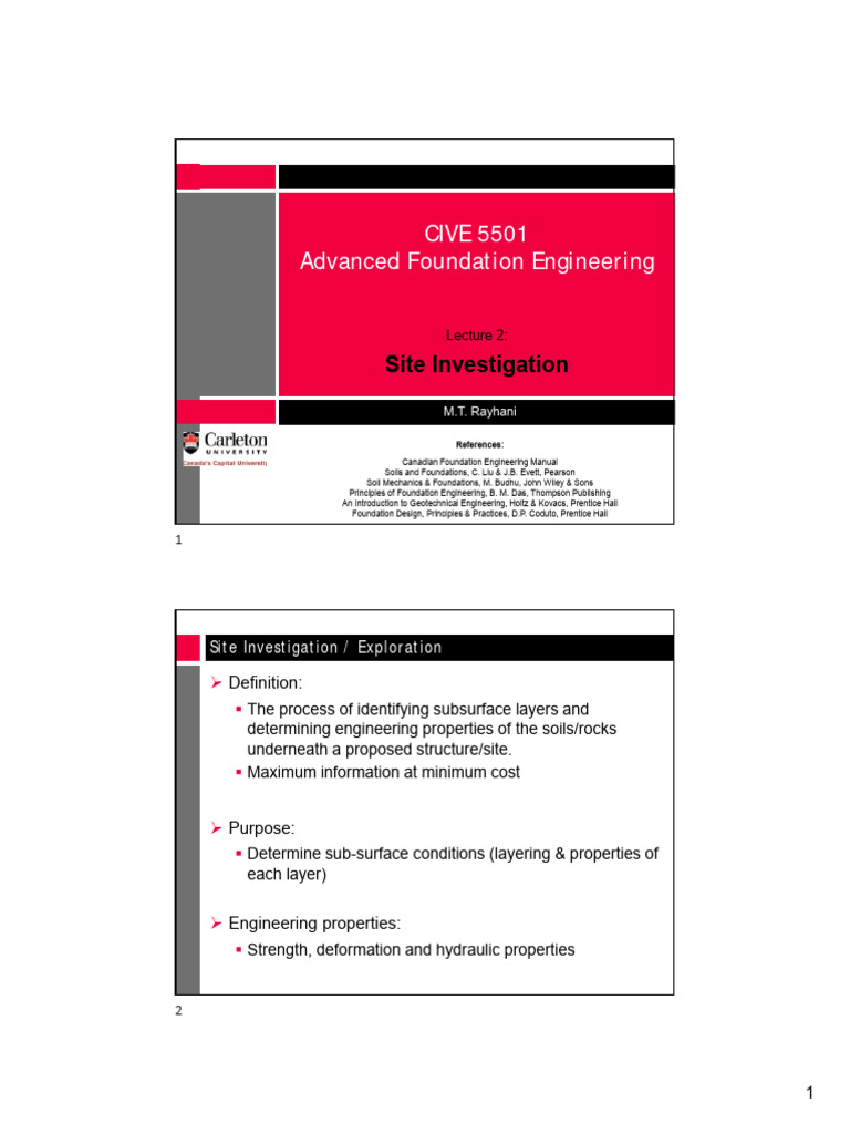 5501 2 Site Investigation | PDF | Geophysics | Soil Mechanics