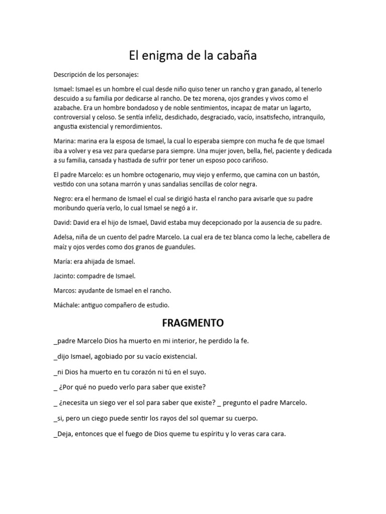 El Enigma de La Cabaña | PDF