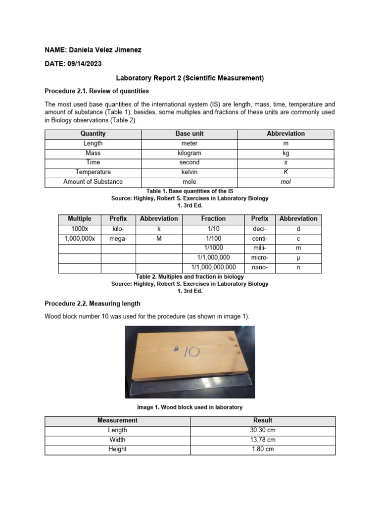 Lab Report 2 | PDF | Significant Figures | Measurement