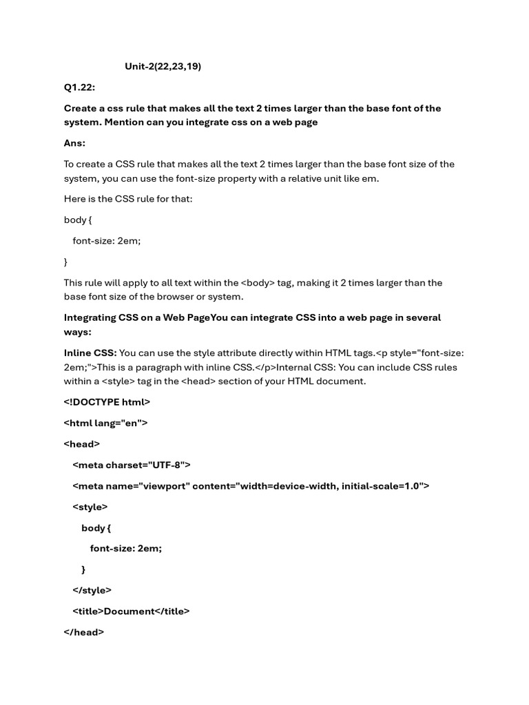 Unit Previous 3 Years Solution Web Tech | PDF | Html Element | World Wide Web Consortium