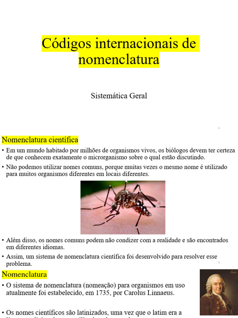 Código Internacional de Nomenclatura Biologica | PDF | Gênero | Espécies