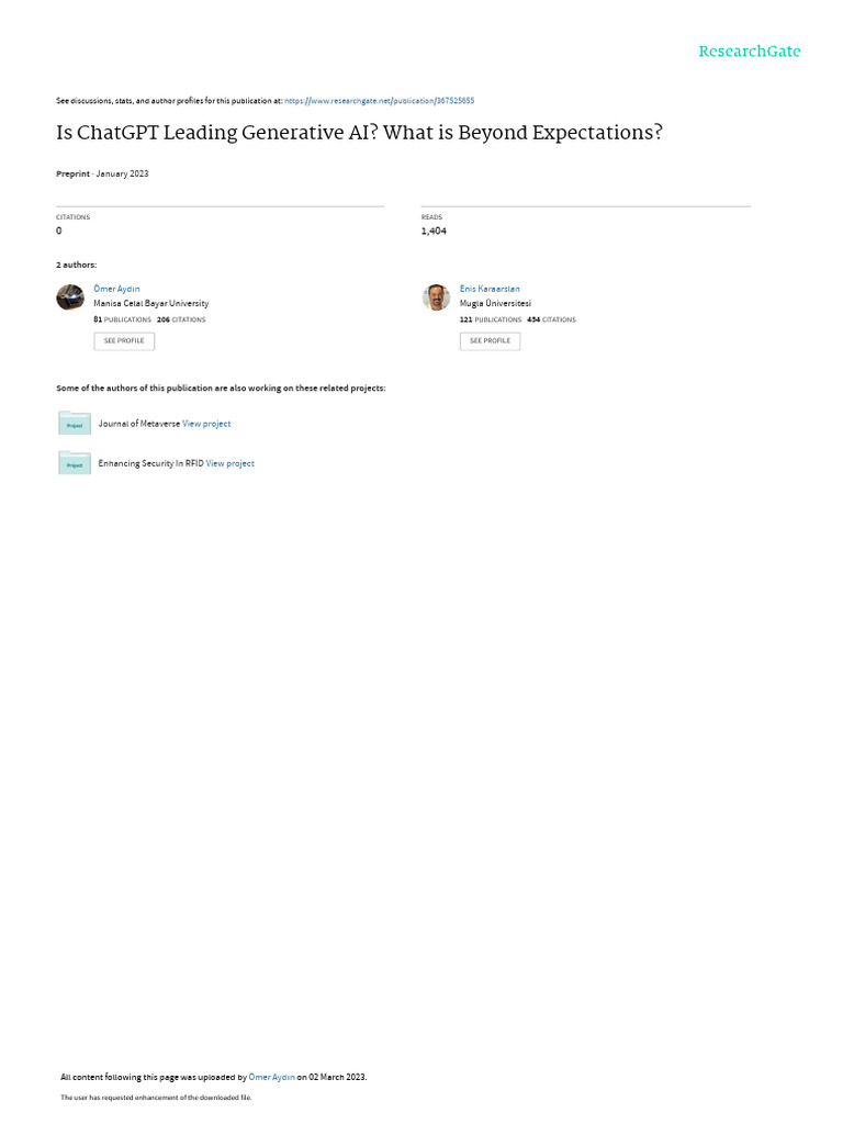 ChatGPT's Role in Generative AI Insights | PDF | Artificial ...