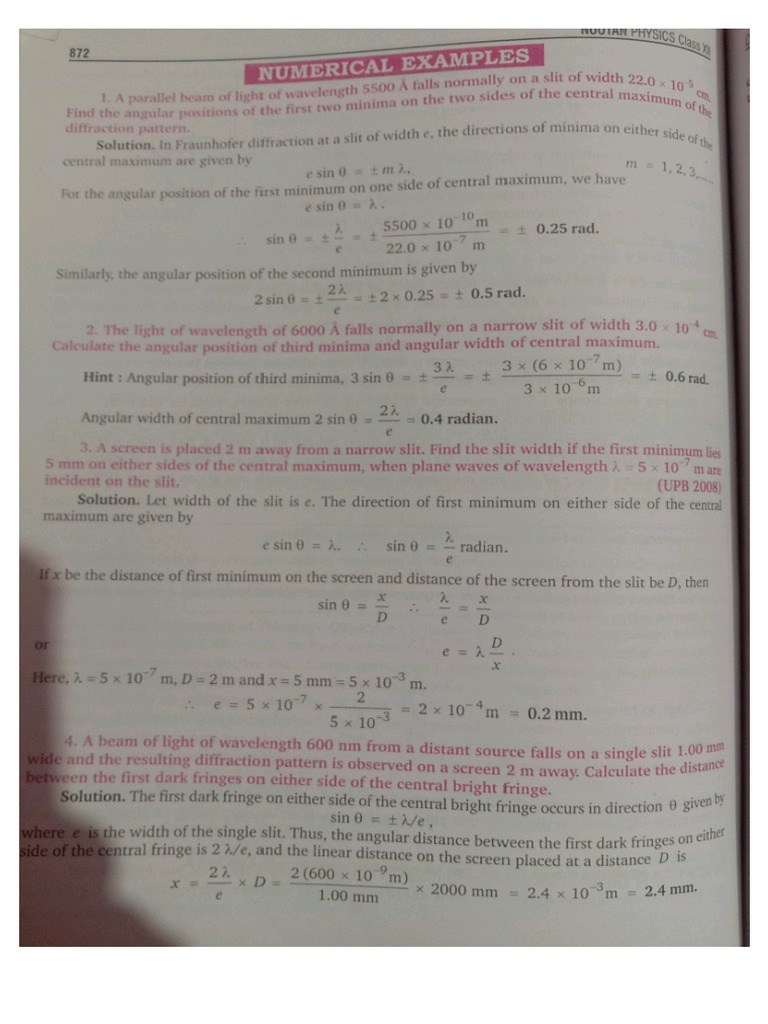 Diffraction Numerical | PDF