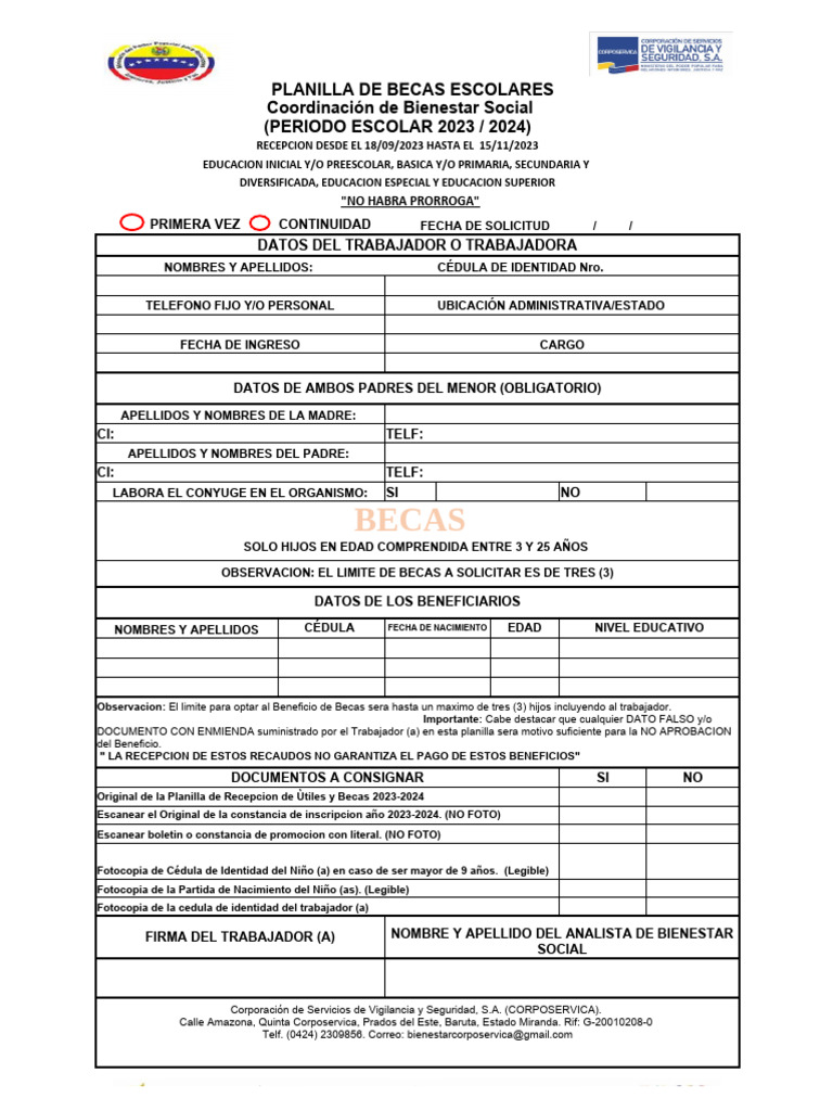Planilla de Utiles Escolares 2023-2024 | PDF | Documento de identidad | Educación de la primera ...