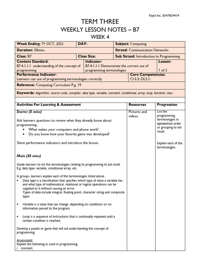B7 Comp WK4 | PDF | Data Type | Computer Programming