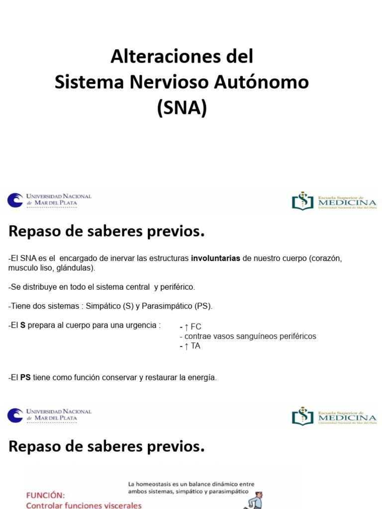 Alteraciones Del Sistema Nervioso Autónomo (SNA) | PDF | Hipertensión | Medicina CLINICA