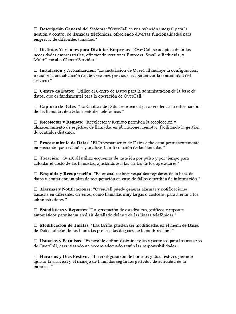 Solución Integral OverCall para Empresas | PDF | Centro de datos ...