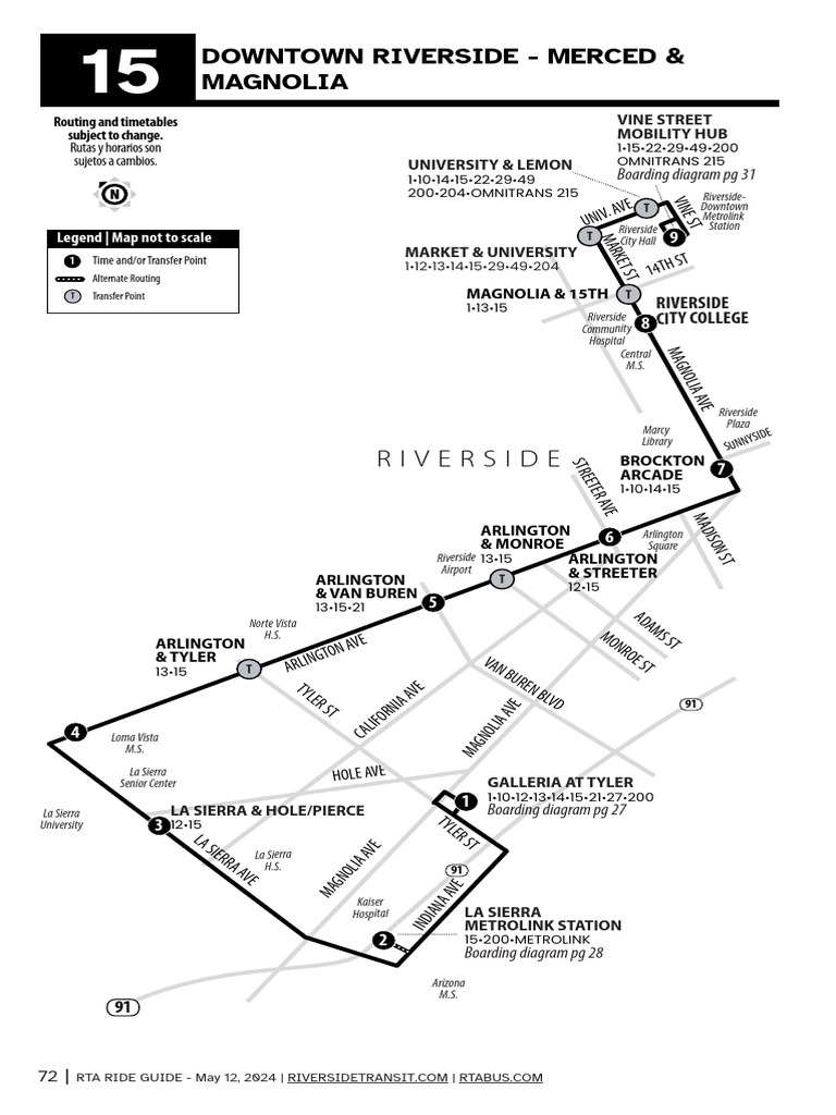 Route 15 - Vine Street Mobility Hub, Downtown Riverside, Galleria at ...