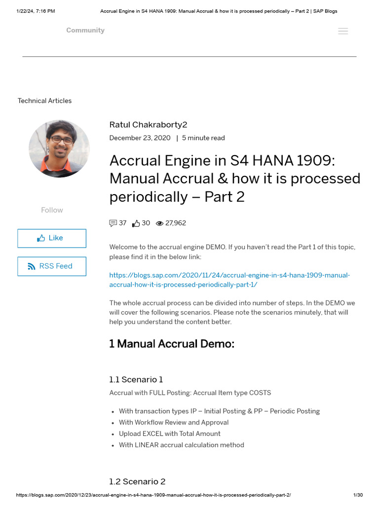Accrual Engine in Hana 1909 | PDF | Accounting