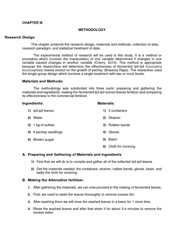 Chaper III (Incomplete) (Sample Only) | PDF