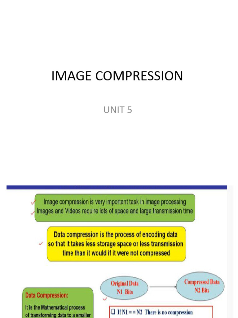 Image Compression Unit 5 | PDF | Data Compression | Videotelephony