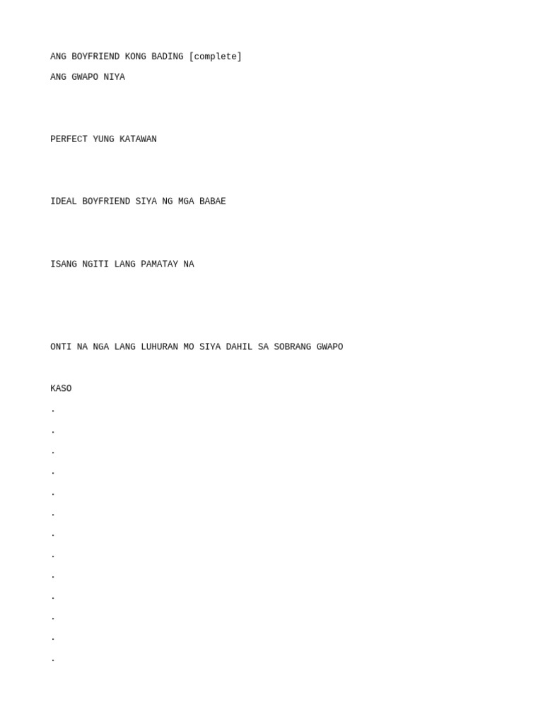 Ang Boyfriend Kong Bading | PDF