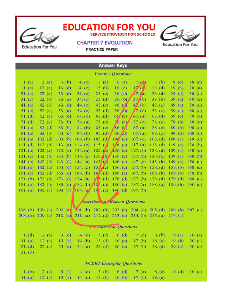 CH 7 Evolution Solutions | PDF