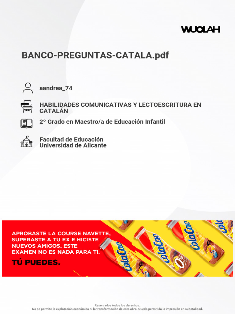 Wuolah Free Banco Preguntas Catala | PDF